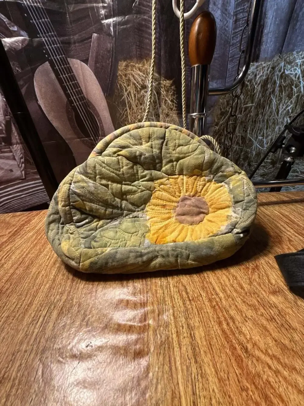Unbranded | Bags | Vintage Quilted Sunflower Print Fabric Shoulder Bag ...